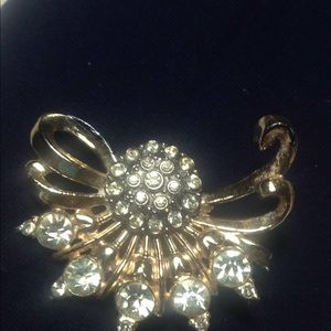 Jewelry | Gem And Gold Toned Pin | Poshmark